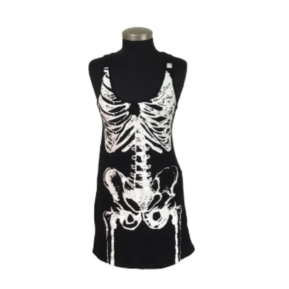 Spirit | Dresses | Spirit Halloween Skeleton Tank Dress Black White ...